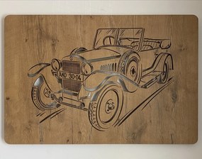 Li-Go "Veterán" světelný obraz s baterií 90x62cm varianta: ovládání na obraze bez dálkového ovladače, provedení: dub světlý