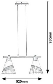 Rabalux 5666 - Lustr na lanku ISAAC 2xE27/60W/230V písková/bílá