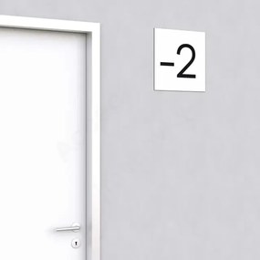 ACCEPT Označení podlaží - číslo "-2" - stříbrná tabulka - černý popis
