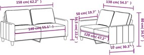 2dílná sedací souprava s poduškami hnědá textil 3201447