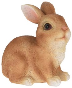Zahradní figurka z polyresinu Rabbit 2, 12,5 cm, hnědá