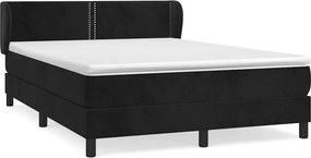Box spring postel s matrací černá 140 x 190 cm samet 3127429