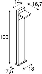 LA 1002992 ABRIDOR POLE 100 Outdoor, stojací LED svítidlo, IP55, antracitové, 3000/4000K - BIG WHITE (SLV)