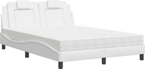 Postel Viana s matrací bílá 140 x 190 cm umělá kůže 3208790