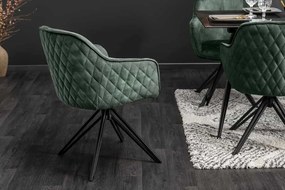 Designová židle Natasha tmavě zelený samet