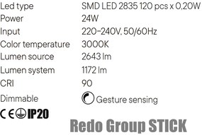 Nepřímé nástěnné LED osvětlení Redo 01-2790