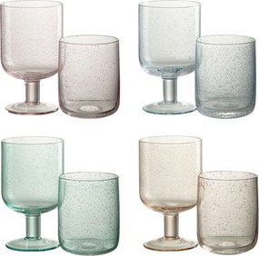 4ks barevná sklenička na noze s bublinkami Louise - Ø8*13cm / 360ml