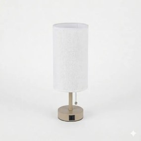Brilagi - Stolní lampa s USB portem TABLON 1xE27/25W/230V béžová/bílá