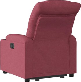 Zvedací polohovací křeslo vínové textil 3206648