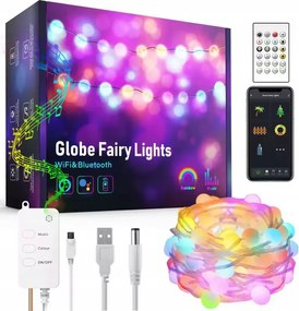 Led řetěz Rgb 5 m Tuya WiFi Smart Lampičky na vánoční stromek Venkovní