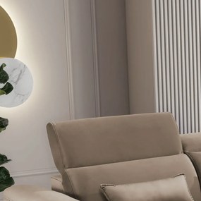Světle hnědá sametová rozkládací/s úložným prostorem rohová pohovka (pravý roh/s lenoškou) Foble – ELTAP