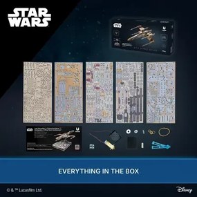 Ugears 3D dřevěná mechanická skládačka Star Wars Luke Skywalker X-Wing