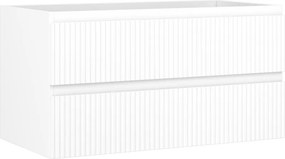 Mexen Rivel, koupelnová skříňka 90 cm, 2 zásuvky, drážkovaná, bílá matná, 91A20-09047-2-BFF01