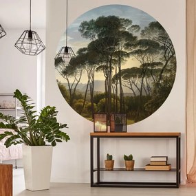 WallArt Kruhová tapeta Umbrella Pines in Italy 142,5 cm [440360]