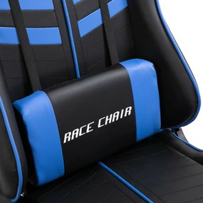 Herní židle modrá umělá kůže,  20192