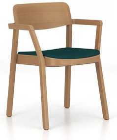 Nowy Styl - Dřevěná židle Embla 4LA LB W s čalouněným sedadlem