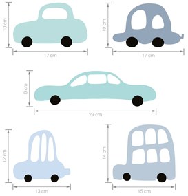 Samolepky na stěnu AUTA do dětského pokoje MODRÉ