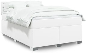 Box spring postel s matrací bílá 140 x 190 cm umělá kůže 3288421