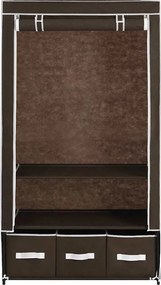 Šatní skříň hnědá 87 x 49 x 159 cm textil 282458