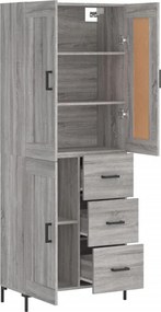 Skříň highboard šedá sonoma 69,5 x 34 x 180 cm kompozitní dřevo 3200007