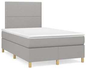 Box spring postel s matrací a LED světle šedá 120x190 cm textil