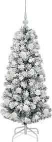 Umělý Skládací Vánoční Strom 150 LED Zelená a bílá 120 cm 3395580