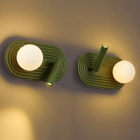 Sada 2 zelených nástěnných svítidel vč. LED 3-stupňově stmívatelných a USB-C - Lila