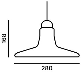 Brokis PC895 Shadows, závěsné svítidlo z foukaného skla, hnědé-kouřové sklo/ černý dub/ černý kabel, 5W LED, prům. 28cm