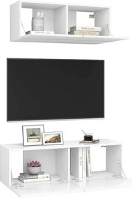 2dílný set TV skříněk bílý kompozitní dřevo 3078702