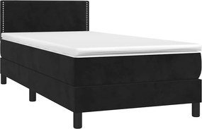 Box spring postel s matrací černá 100x200 cm samet 3141229