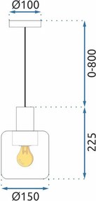 Toolight, závěsné stropní svítidlo 1xE27 APP1011-1CP, oranžová, OSW-09480