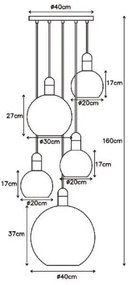 Lucide 34438/05/65 - Lustr na lanku JULIUS 5xE27/25W/230V
