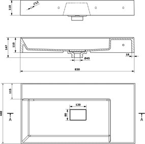 Sapho, GODIVA umyvadlo 83x44cm, litý mramor, bílá, GU083L-0