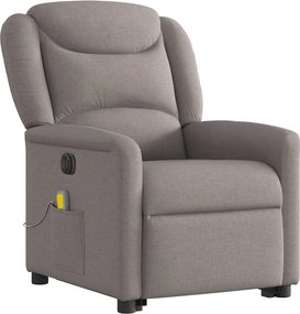 Elektrické zvedací masážní polohovací křeslo taupe textil 3303231