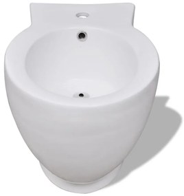 vidaXL Marketos Kulatý bidet volně stojící, bílý, vysoce kvalitní keramika