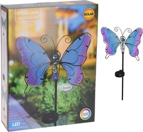 LED zápich Motýl – modrofialový 106 cm