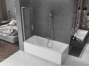 Mexen Velar L, 2-křídlová posuvná vanová zástěna 95 x 150 cm, 8mm čiré sklo, chromový profil, 896-095-003-01-01