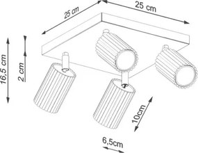 Stropní svítidlo SOLLUX KARBON 4 zlaté GU10 4x10W bez žárovek SL.1564