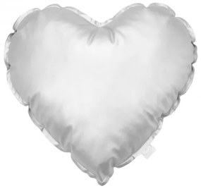 COTTON & SWEETS Polštářek Shiny srdce stříbrná, 44 cm