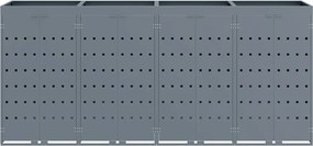Úložný box na 4 popelnice Světle šedá 272 x 77,5 x 121,5 cm 3394750