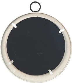 Krémové antik kovové nástěnné zrcadlo Fatima - Ø 40*5 cm