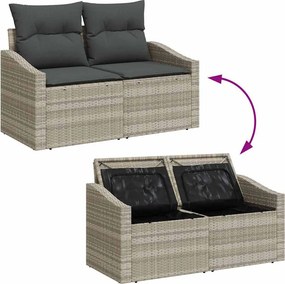 Set pohovek 6 ks Světlá šedá a tmavá šedá polyratan 3355271