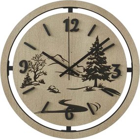 Dřevěné nástěnné hodiny s motivem lesa - moderní design | SENTOP HDF0607-čiene-ruky