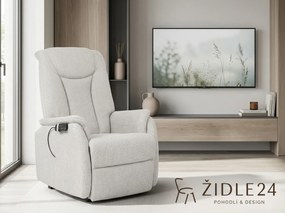 Elektrické polohovací TV křeslo SEN - béžová látka