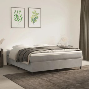Rám postele s boxspringem světle šedý 180 x 200 cm samet 3121132