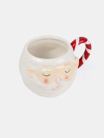 Sinsay - Vánoční dolomitový hrnek s motivem Santy - bílá