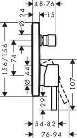 Hansgrohe Finoris, vanová baterie pod omítku, bílá matná, 76415700