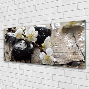 Plexisklo-obraz Květiny Kameny Zen 125x50 cm