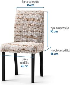 Bielastické potahy OCEANO NOVÉ béžové židle s opěradlem 2 ks (45 x 45 x 50 cm)