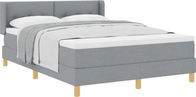 Postel s boxspringem s čelo Světle šedá 200 x 160 cm textil 3341300